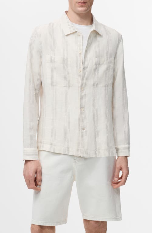 MANGO stripe linen overshirt
